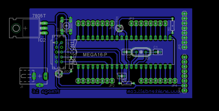 Free Download Sistem Minimum Atmega 16 / Atmega 32 PCB Layout