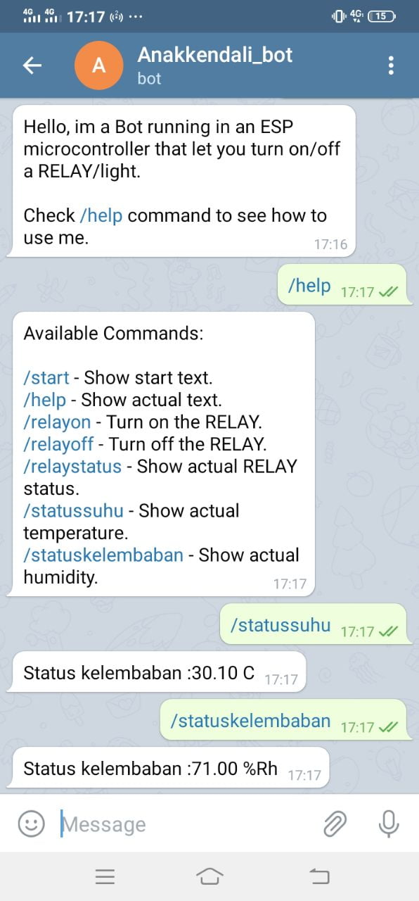 Belajar ESP32, Notifikasi Sensor DHT11 dengan Telegram - Mikrokontroler dan Cloud
