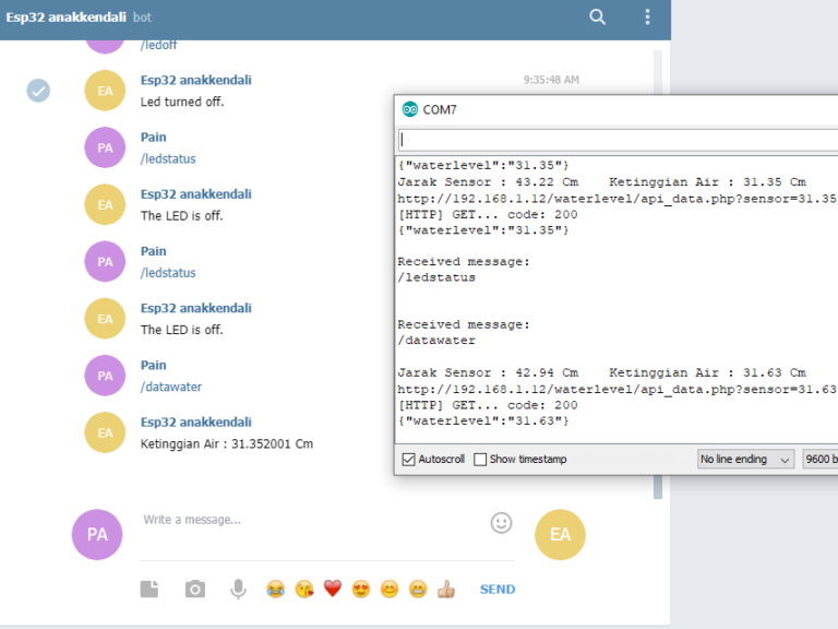 Tutorial ESP32 Water Level Database MySQL dan Notifikasi Telegram - Mikrokontroler dan Cloud