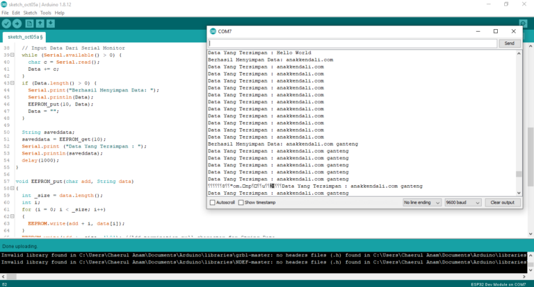 Tutorial ESP32 Menyimpan Data String dan Float EEPROM - Mikrokontroler dan Cloud