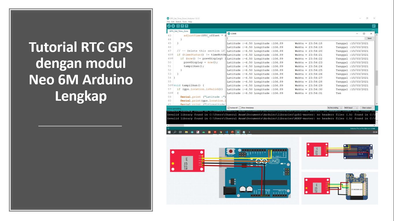 Tutorial Arduino Real Time Clock GPS Neo 6M Sesuai Timezone